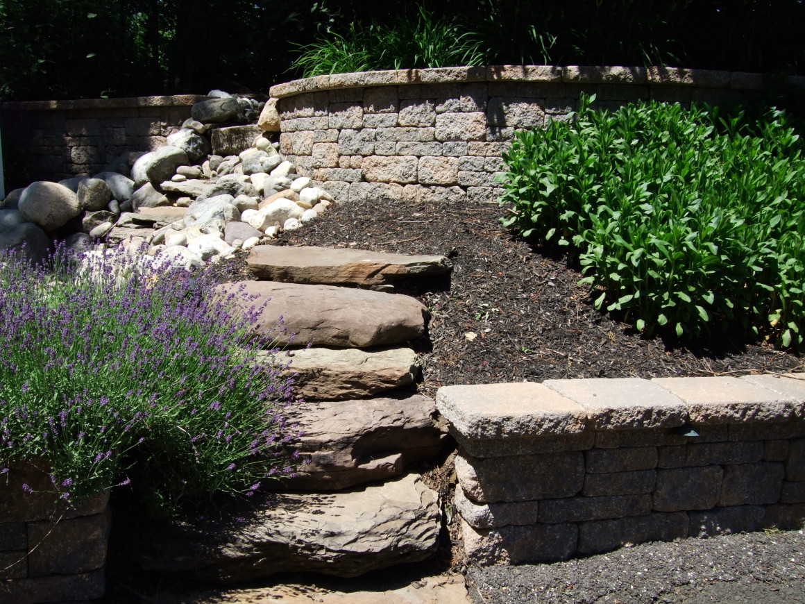 New Stepper Path with Wall | Nickett Landscaping